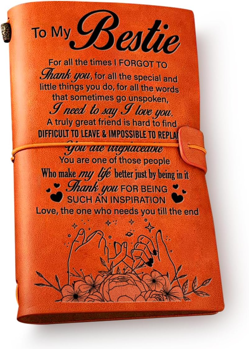 Amazon.com : NGAEAK Bestie Leather Journal Notebook, Best Friends ...