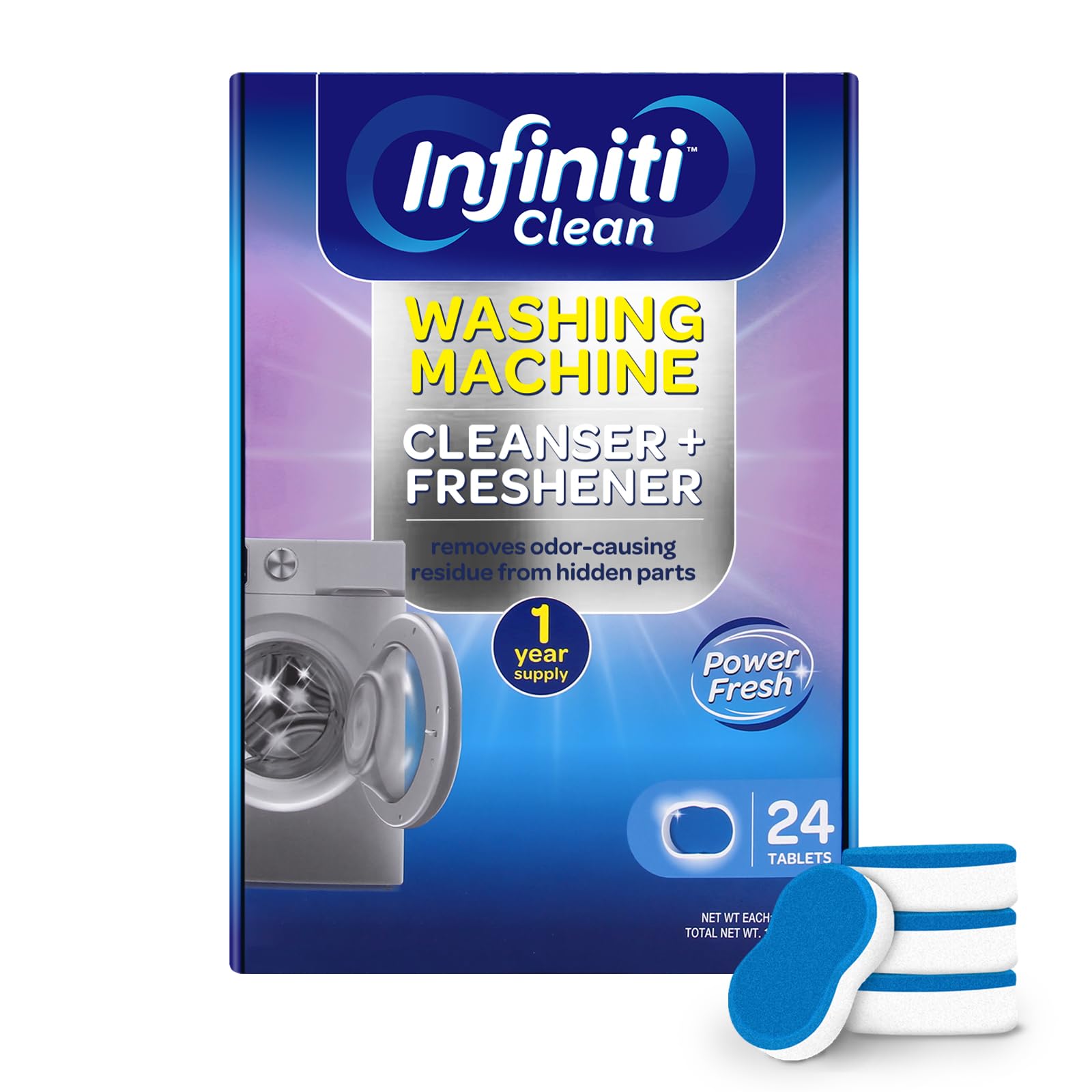 Amazon.com: Washing Machine Cleaner Tablets 24 Pack - Washer Machine ...