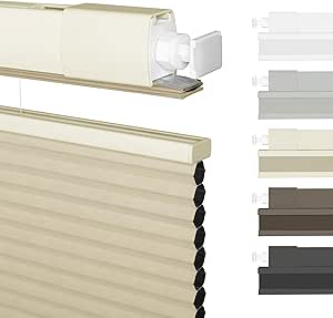 Amazon.com: BERISSA No Drill No Tools Cellular Shades Top Down Bottom Up Honeycomb Blinds ...