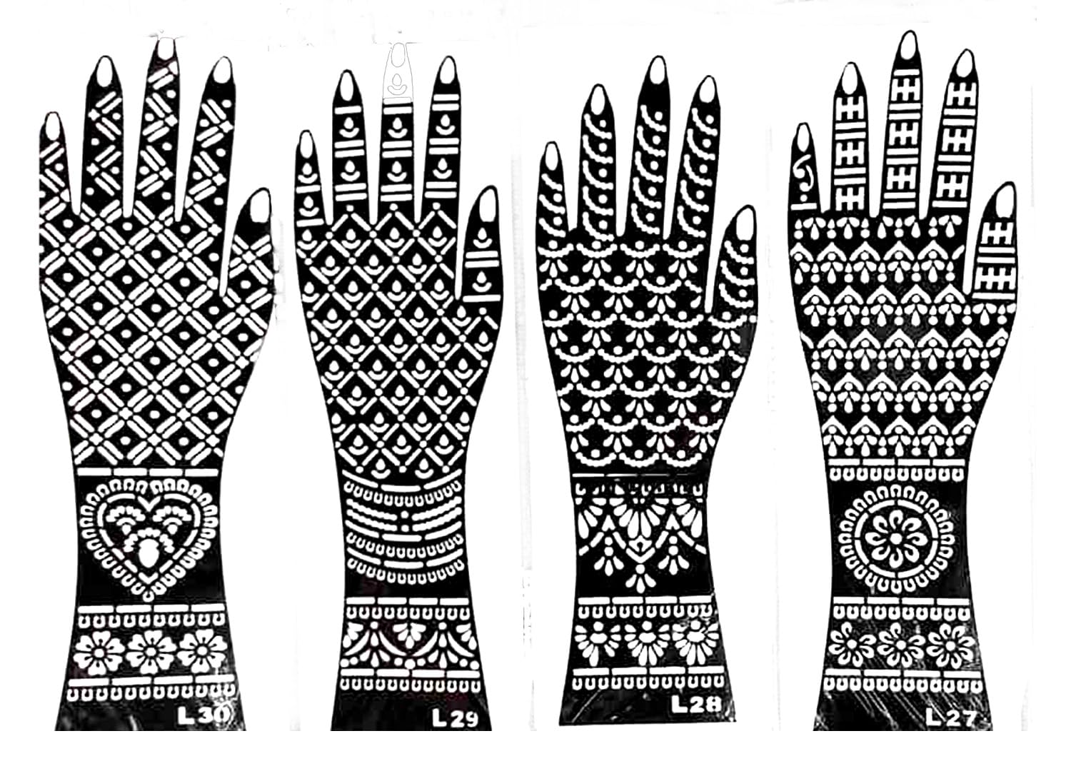 Full Hand Mehndi Stencil Design Full Hand Set | Henna Tattoo Stencil ...