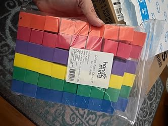 Amazon.com: hand2mind Foam Blocks, Counting Cubes for Kids Math, 1 Inch ...