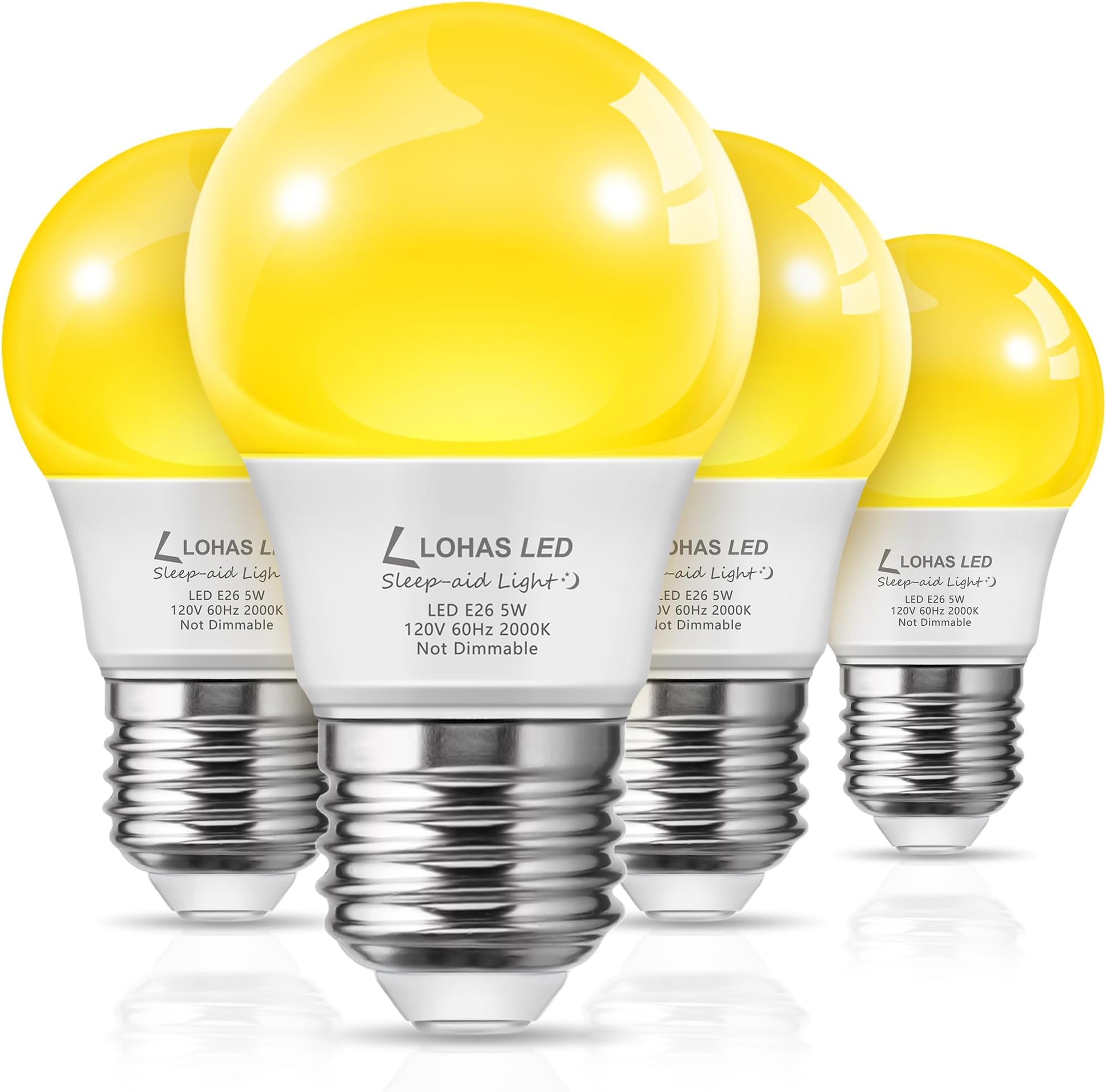 Amazon.com: LOHAS Yellow LED Bug Light Bulbs, A15 Halloween Light Bulbs ...