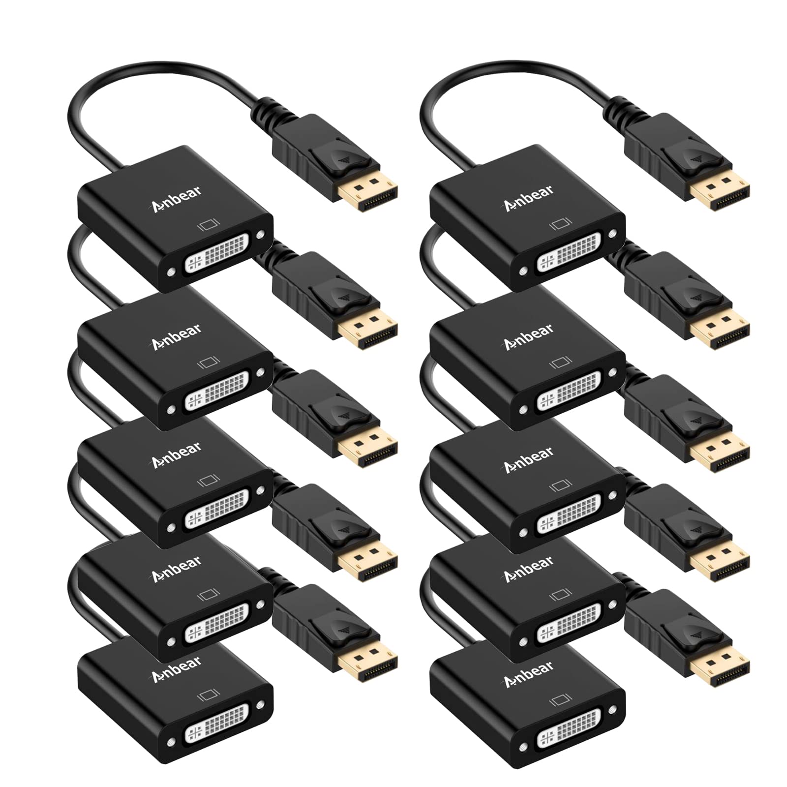 Amazon.com: Anbear DisplayPort to DVI Adapter 10PACK, Display Port to ...