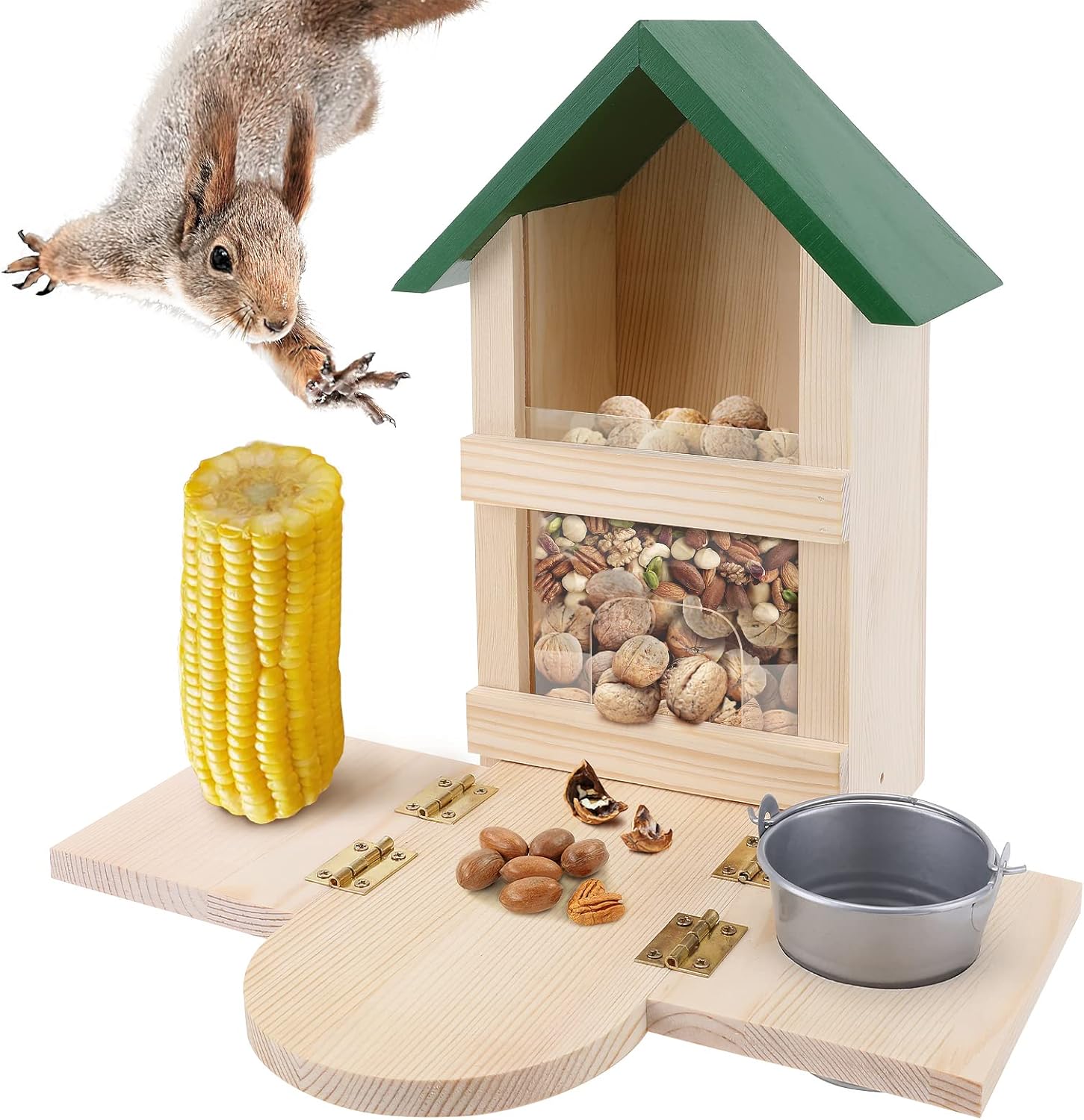 icyant Eichhörnchen Futterhaus, Holz Eichhörnchen Futterhaus für ...