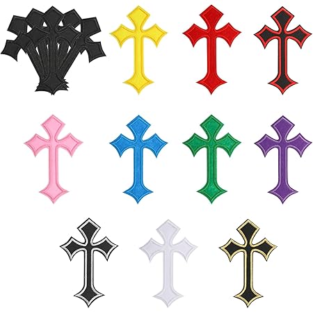 Amazon.com: Nicime 33pcs Cross Patches, Iron on/Sew on Cross Applique ...