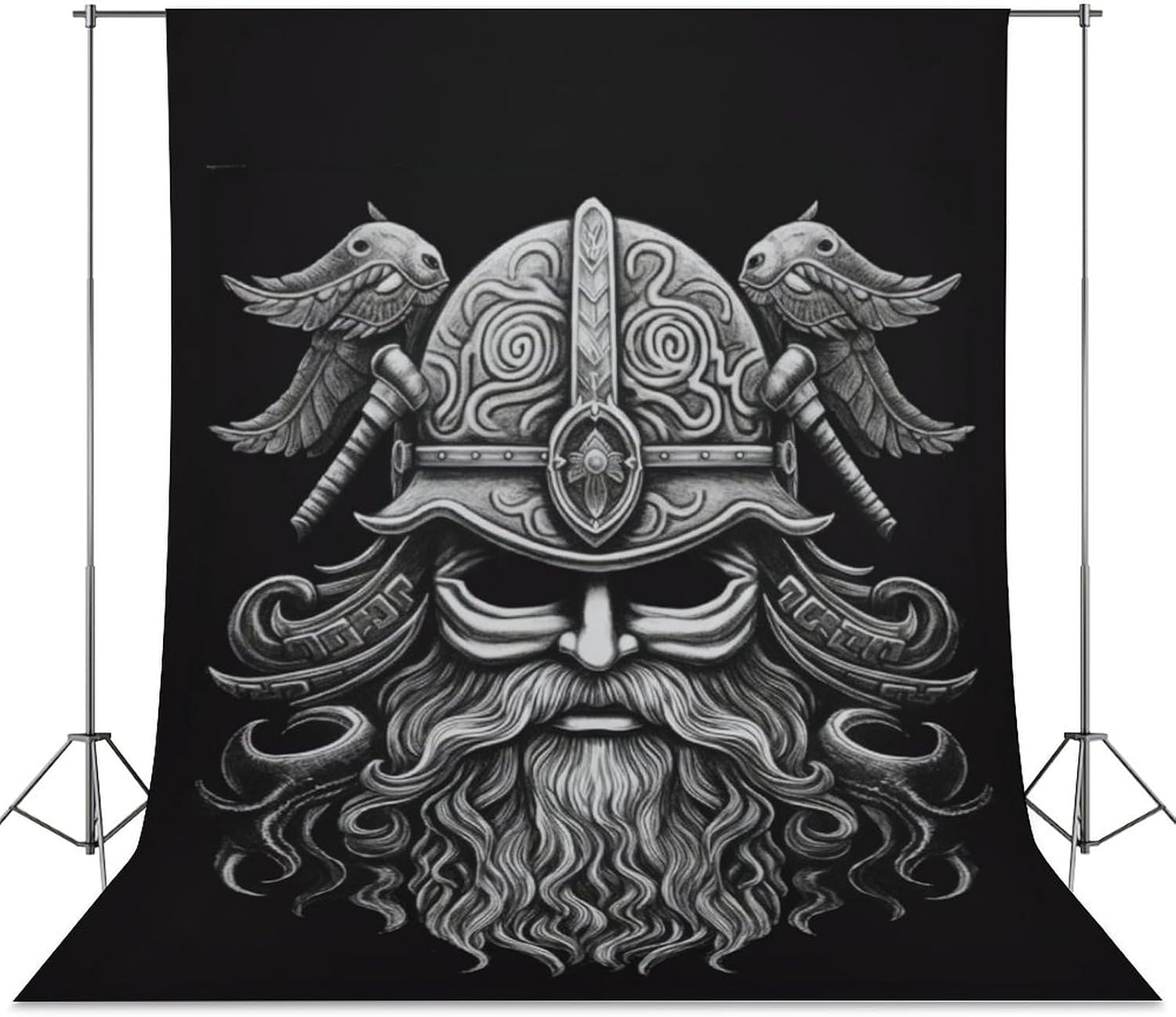 Amazon.com : Norse God with Crows Viking Warrior Photo Banner Backdrop ...
