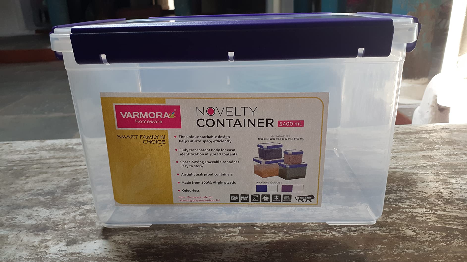 Buy Varmora Novelty Container | Organised Kitchen | Stackable | Durable ...