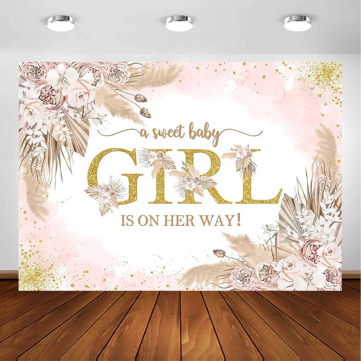 Amazon.com : Avezano Boho Baby Shower Backdrop for Girl's Pampas Grass ...