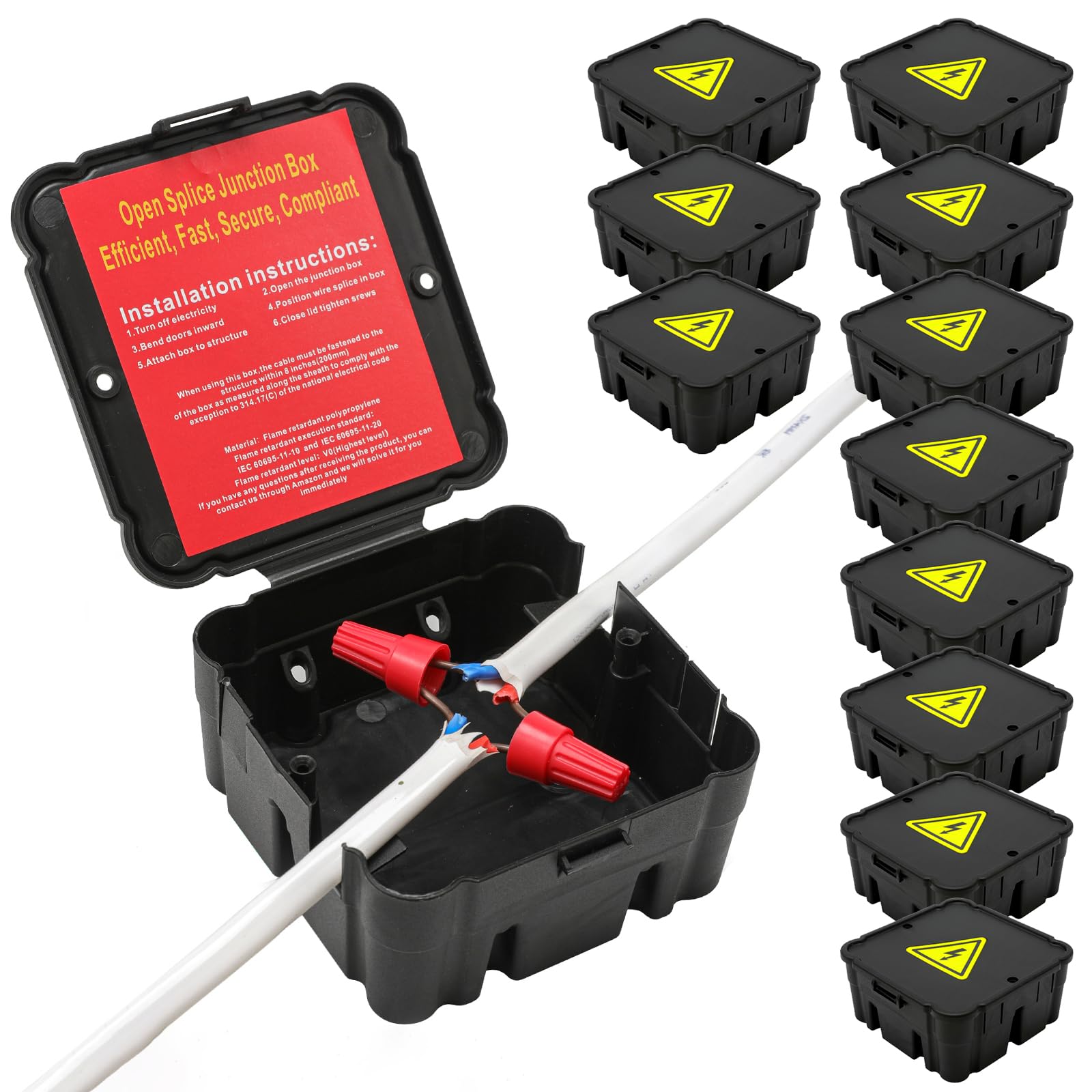 Open Splice Junction Box 12 Pack One Piece Junction Box | Desertcart ...