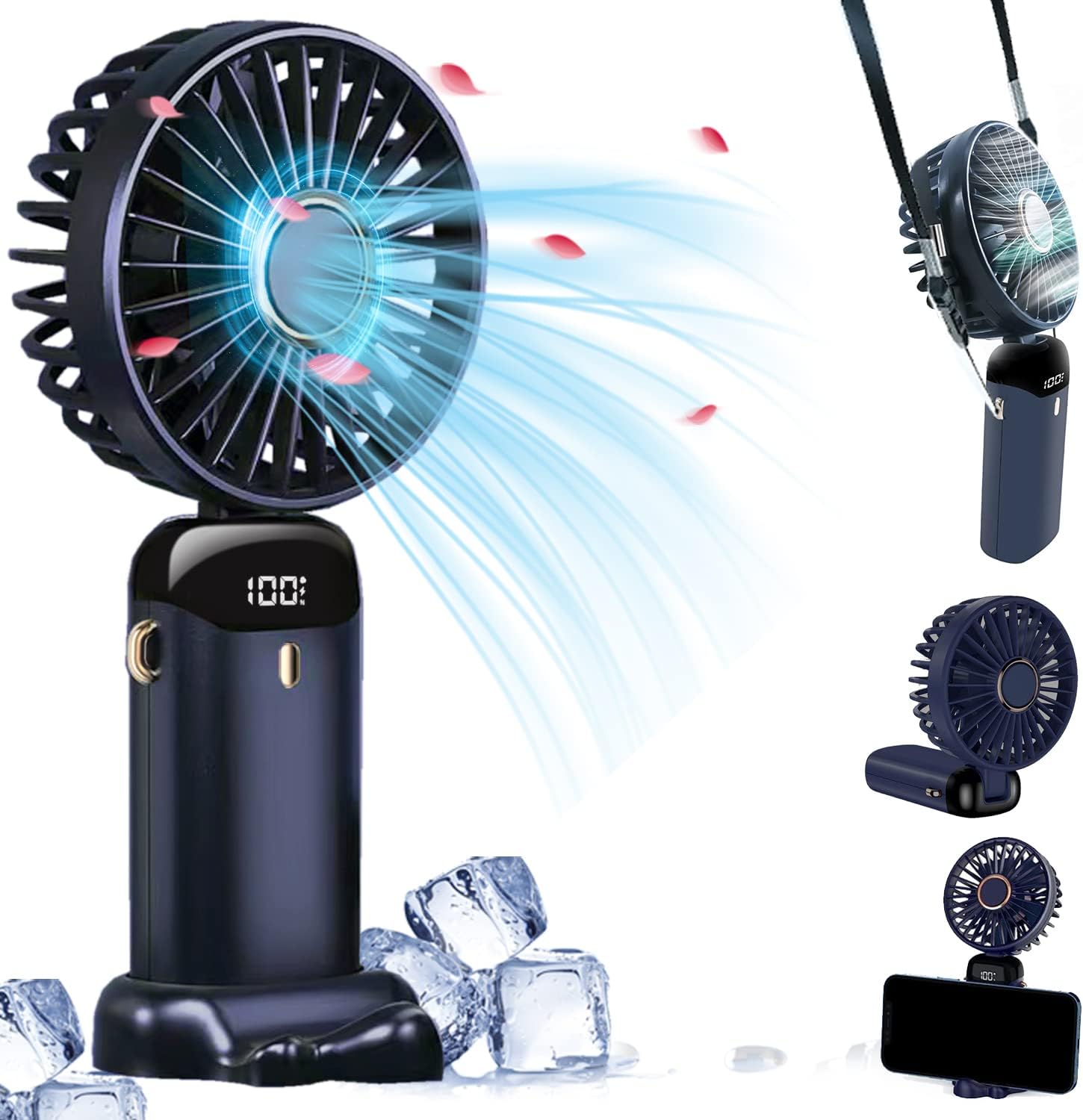 ZEBRE Handheld Fan, 3000mAh Rechargeable Fan hand fan, Portable Fan ...