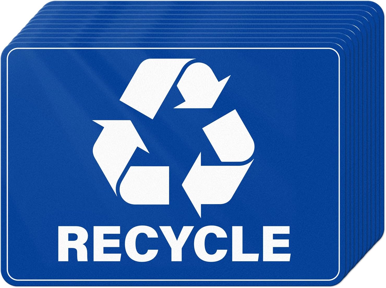 Amazon.com: YIKIADA 10 Pack Recycle Stickers 10 × 7 Inches Vinyl Blue ...