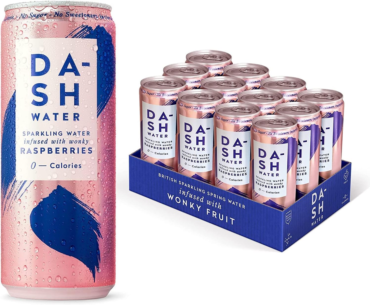 Dash Water Raspberry - 12 x Raspberry Flavoured Sparkling Spring Water ...