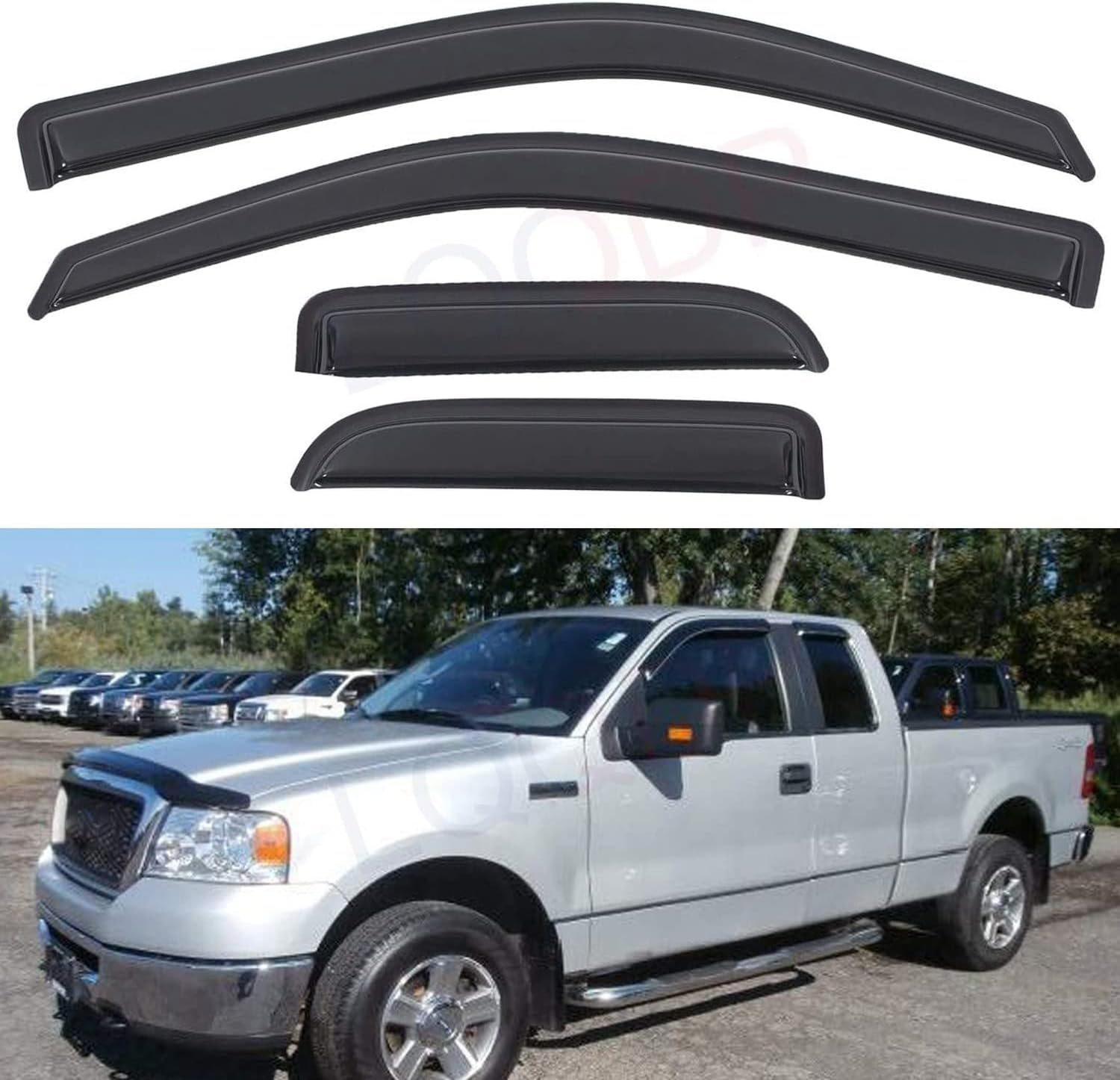 Amazon.com: LQQDP Set of 4 Front+Rear Smoke Sun Rain Guard Outside ...