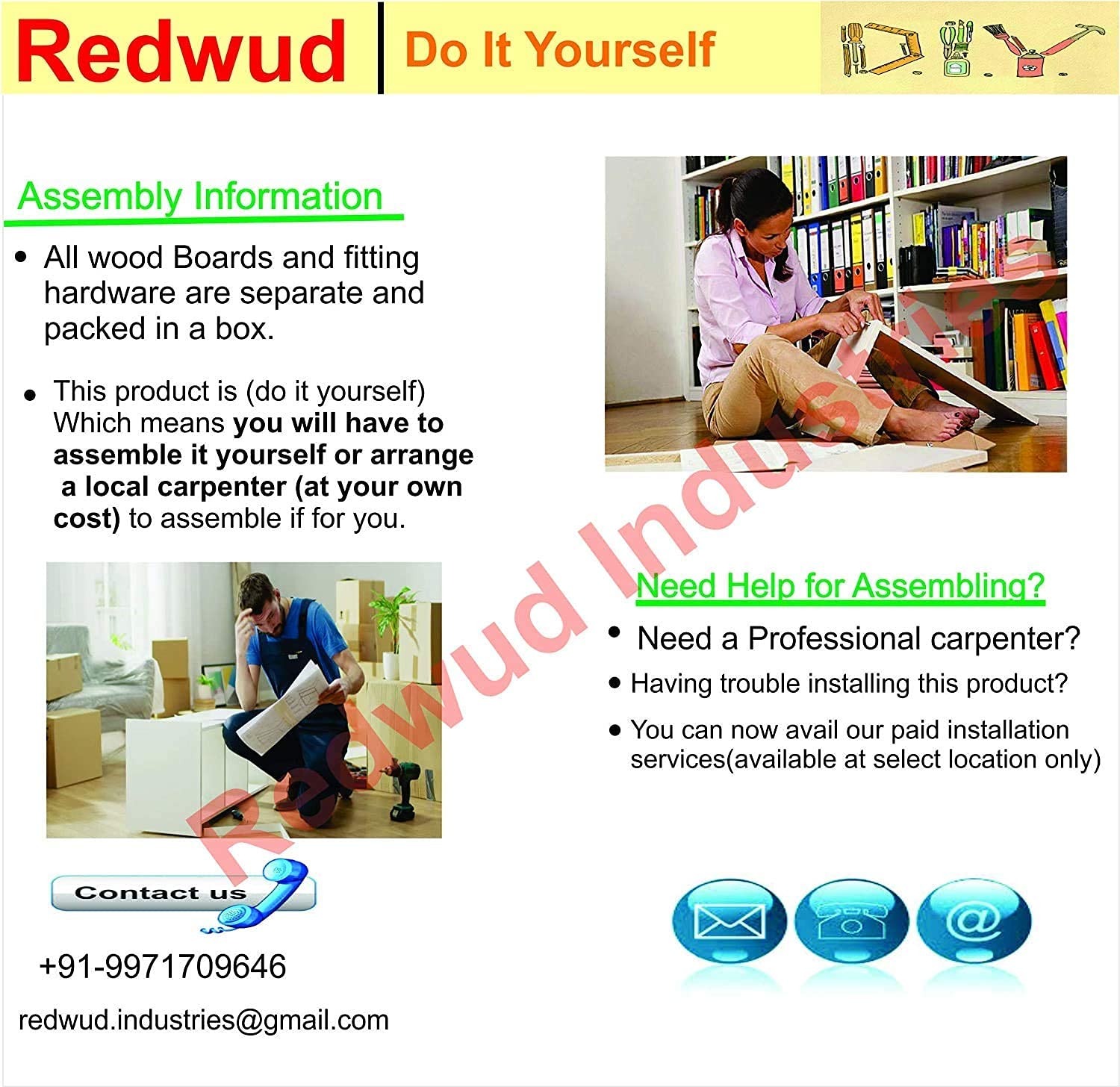 Buy Redwud Grabby Engineered Wood Study Table, Writing Desk, Computer ...