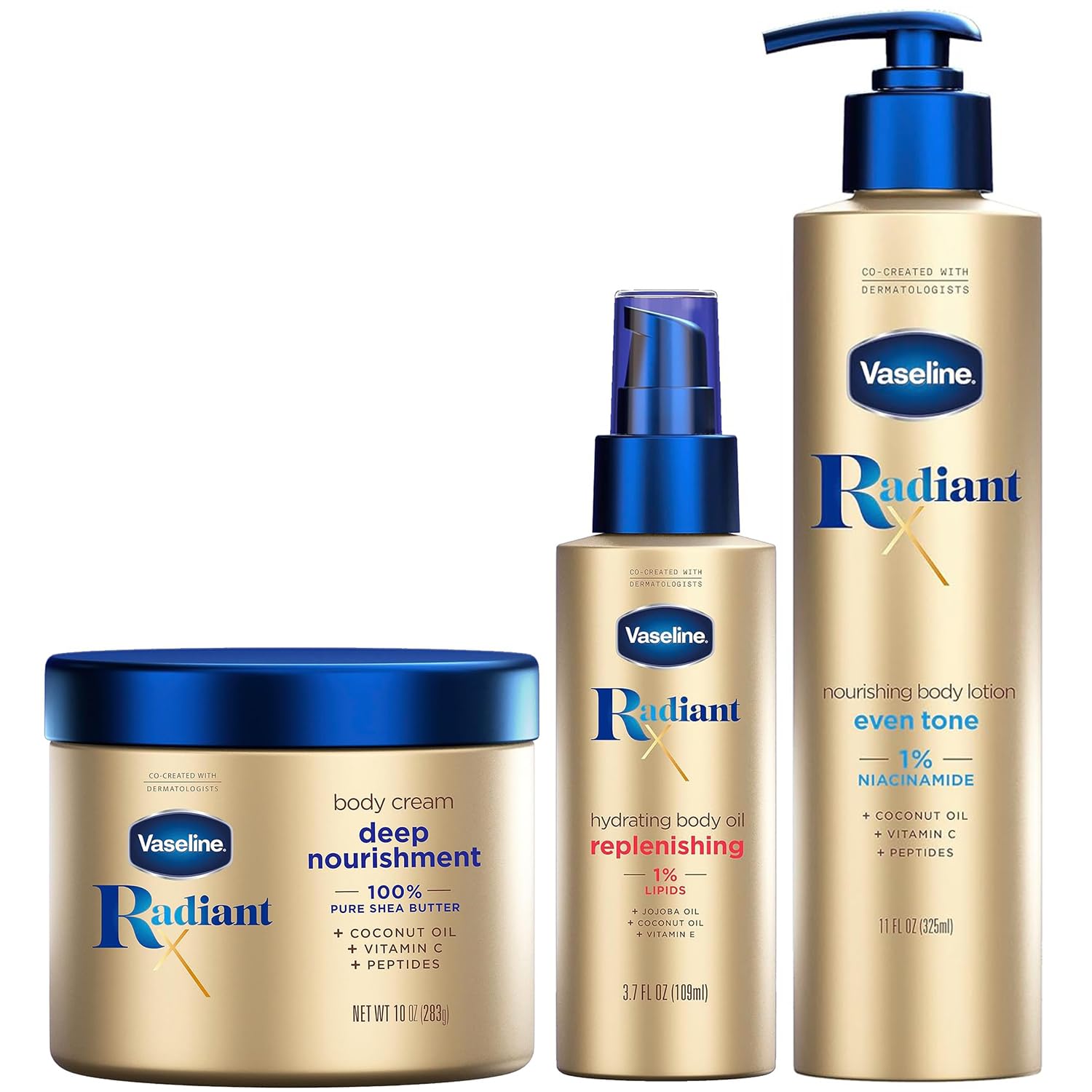 Amazon.com : Vaseline Radiant X Skin Care Set – Even Tone Nourishing ...
