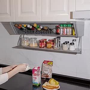 Amazon.com: YXCUSAM Pull Down Kitchen Rack, Slide Out Cabinet Spice ...
