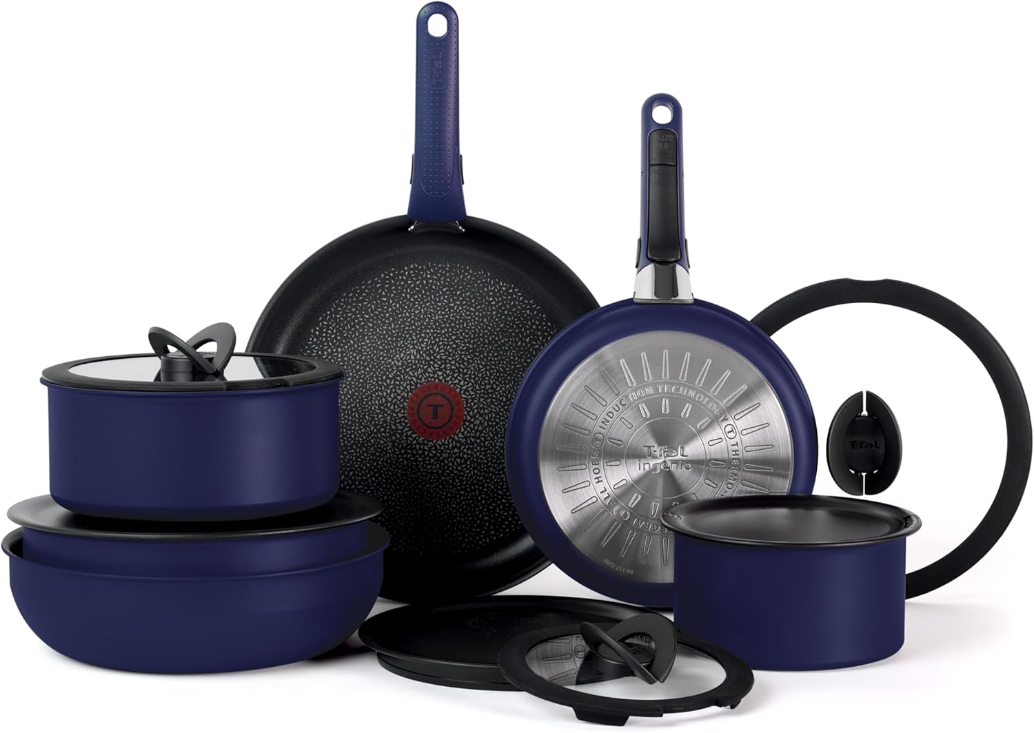 T-FAL, Ingenio, Nonstick Cookware Set, 14 Piece, Detachable/Removable ...
