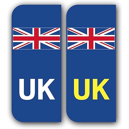 UK Number Plate Stickers for Europe and UK Car Stickers, Gloss ...