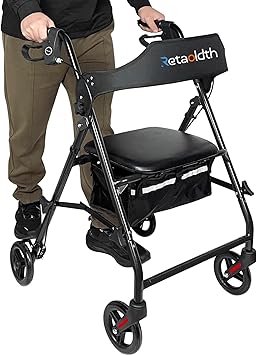 Amazon.com: Foldable Rollator Walker with Seat for Seniors, Easy ...