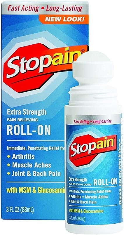 Amazon.com: Stopain Extra Strength Pain Relieving Roll-On - 3 oz, Pack ...