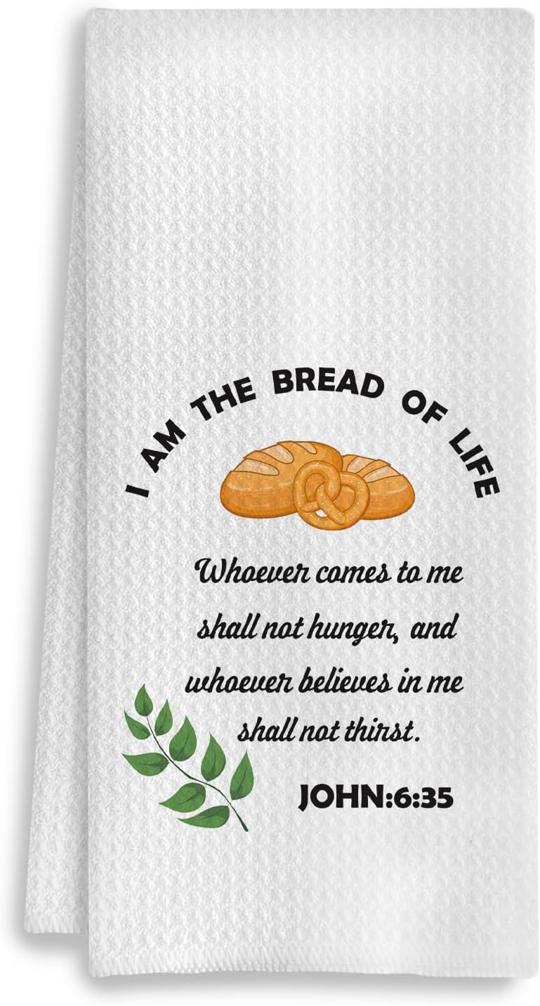 Amazon.com: WaQPY I Am The Bread of Life Christian Kitchen Towels ...