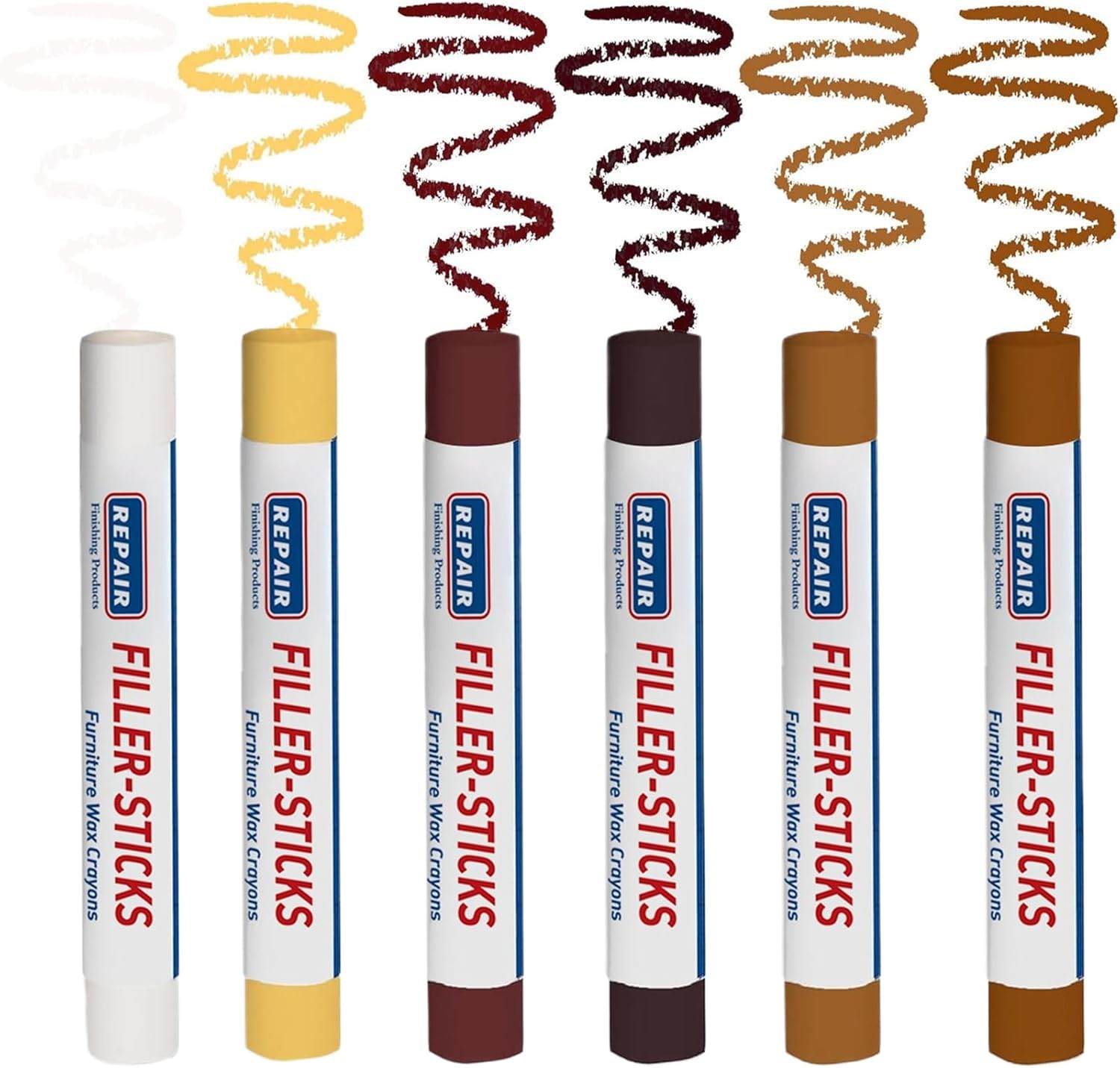 Wood Repair Wax Pens - 6 Colors Furniture Wood Markers Wax Sticks ...