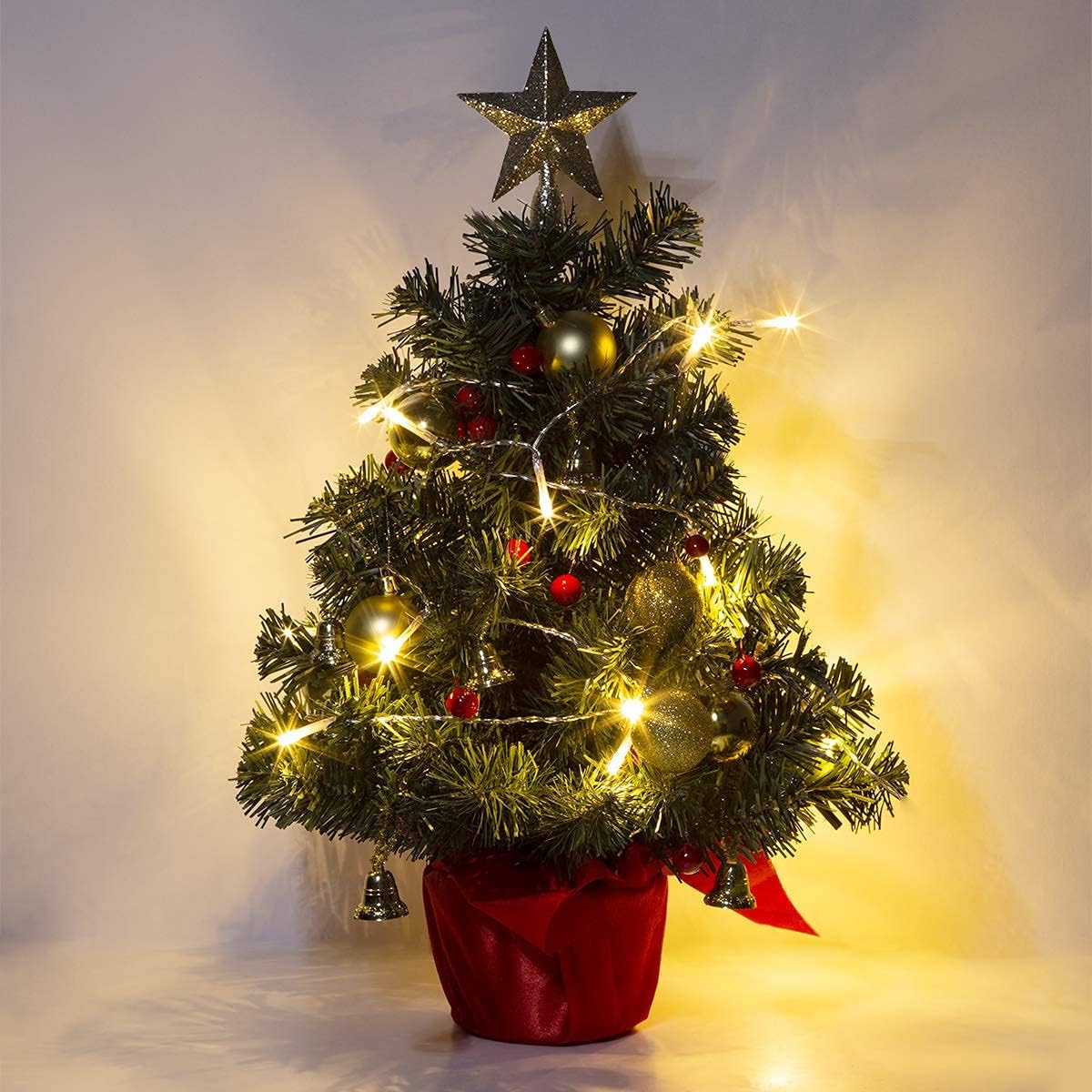 Amazon.com: Solpex Tabletop Christmas Tree, 24 Inch Artificial ...