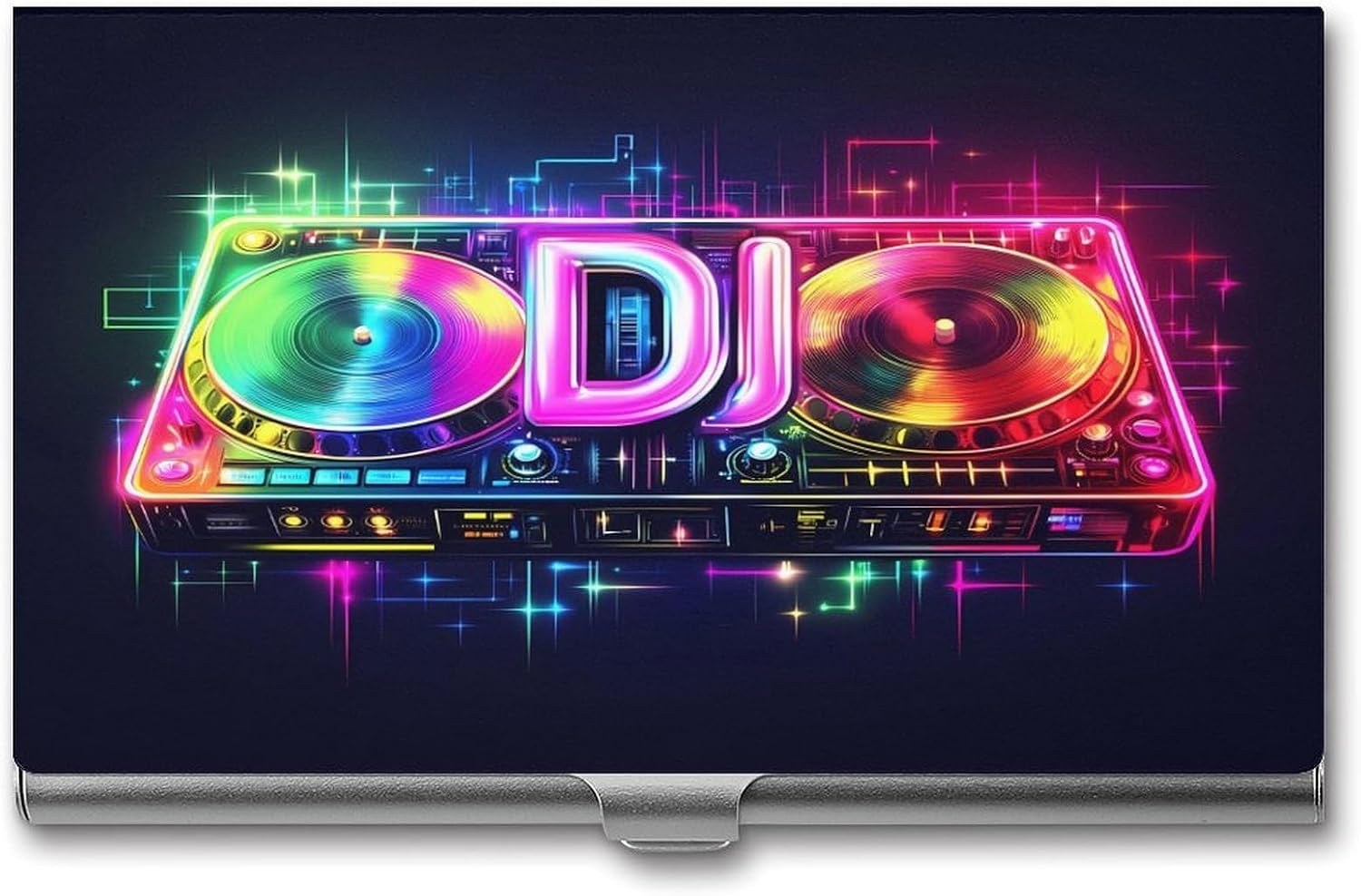 Amazon.com : DJ Music Lover Slim Aluminum Business Card Holder Metal ...