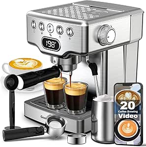 Amazon.com: Geek Chef Espresso Machine 20 Bar, Espresso Coffee Maker with Fast Heating Automatic ...
