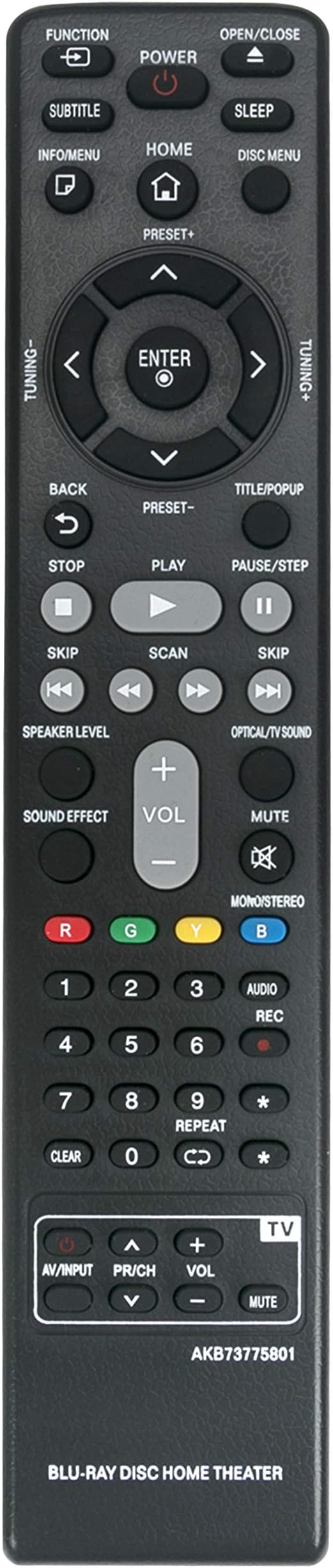 Amazon.com: AKB73275501 Remote Replacement for LG Blu-Ray Disc Home ...