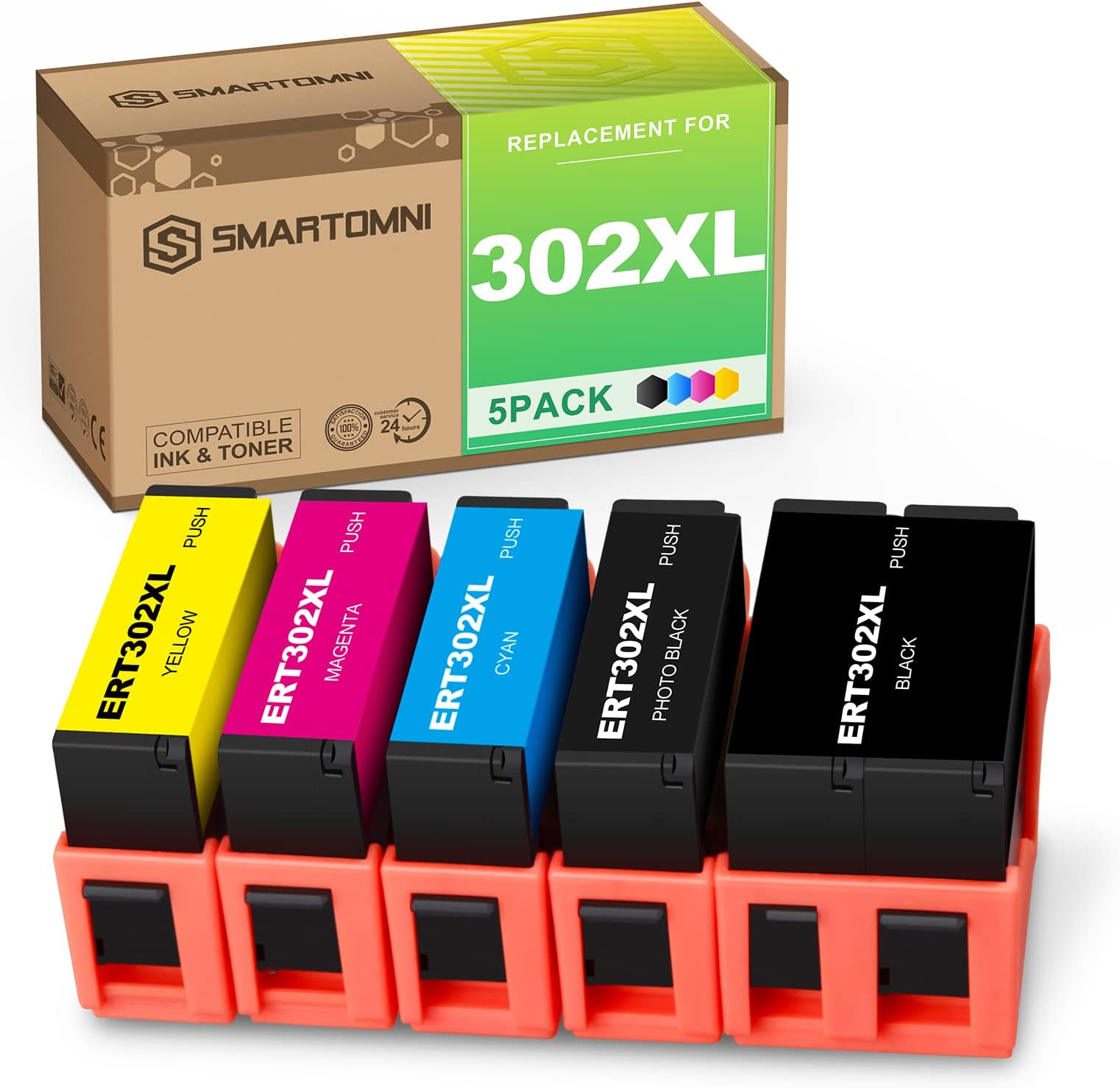 Amazon.com: S SMARTOMNI 302XL 302 Remanufactured Ink Cartridge Replacement for Epson 302XL ...