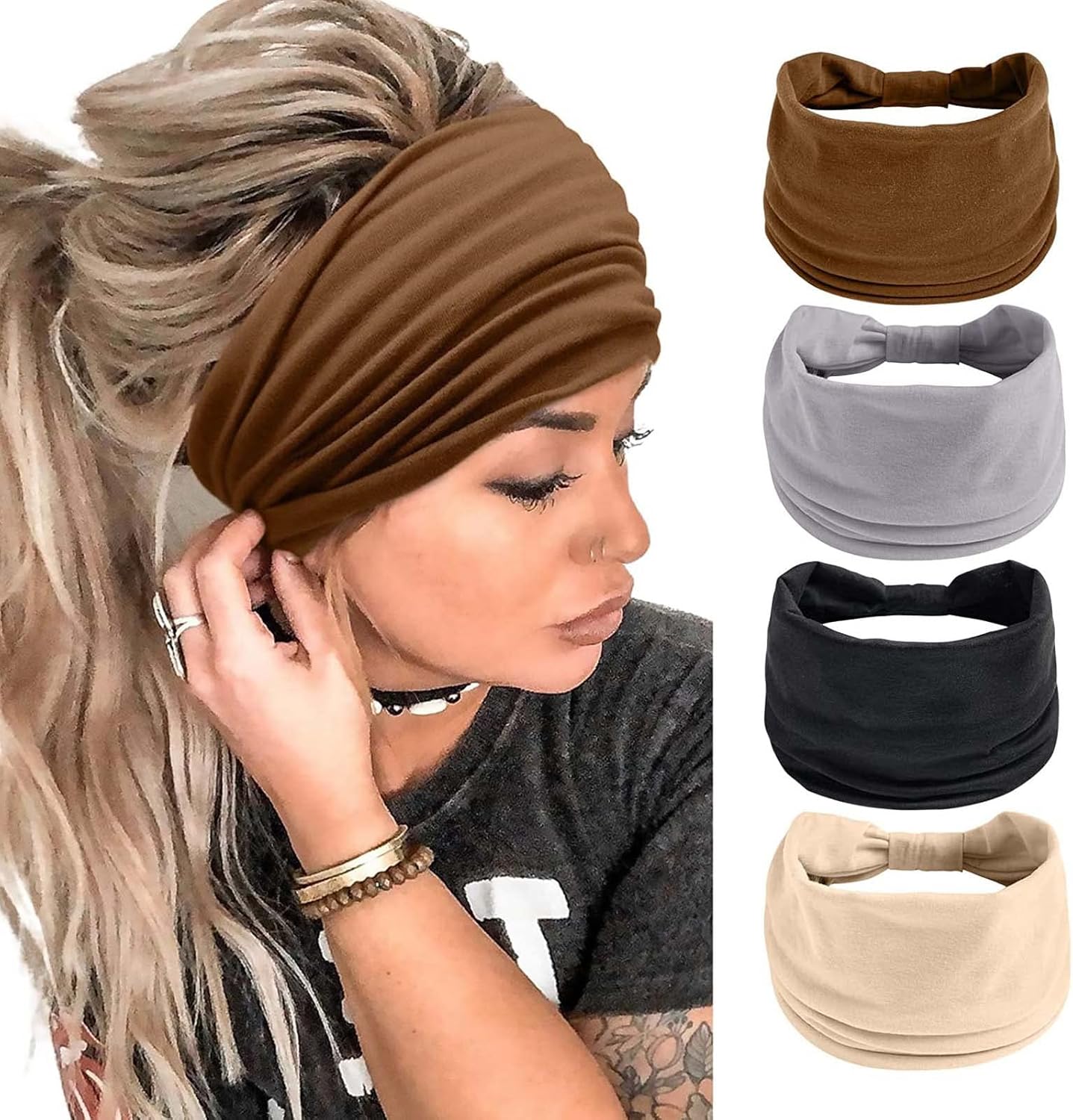 Wide Headbands for Adult Women Hair Accessories,Neutral Fashion Knotted ...