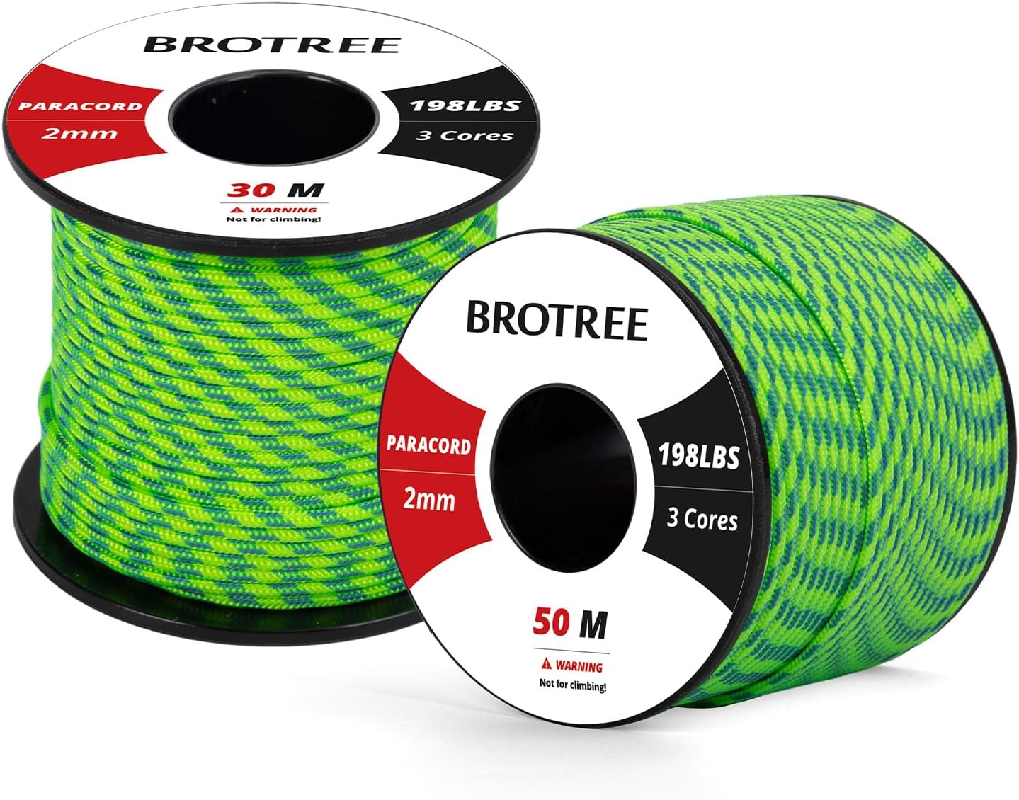 Brotree 2mm Paracord 3 Strands 30M 100% Nylon Rope Parachute Cord for ...