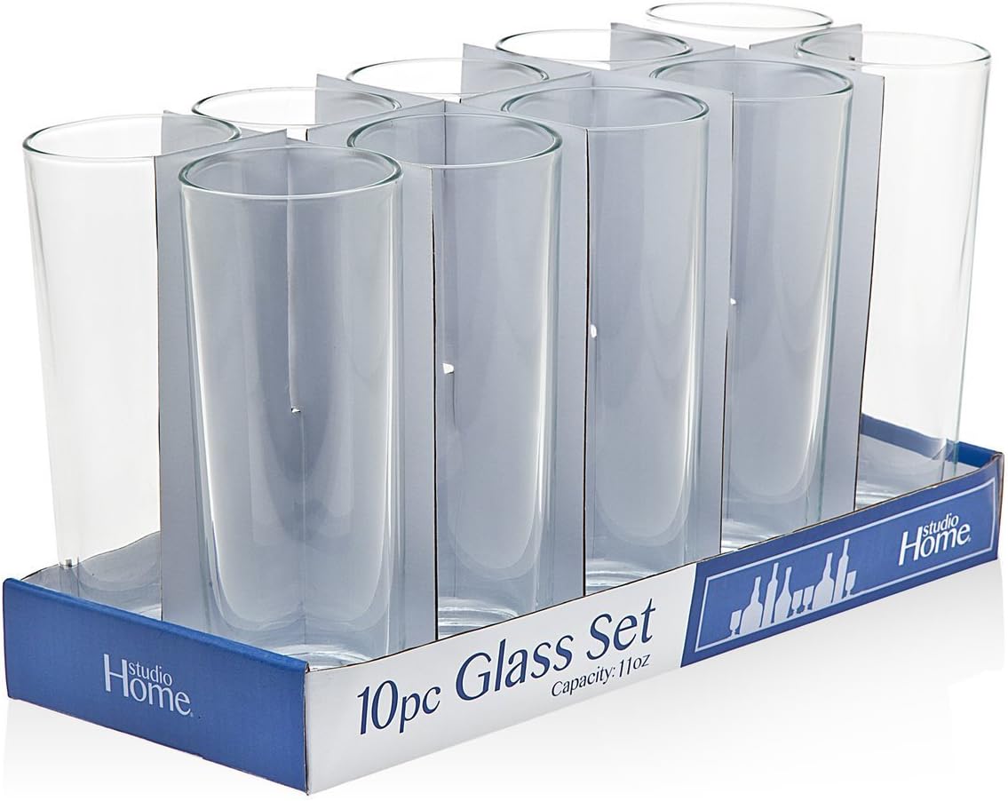 Amazon.com: Studio Silversmiths 10 PC Glass Set - 11oz: Home & Kitchen