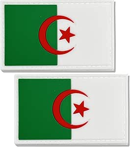 Amazon.com: SoKoot Algeria Flag Patch Algeria Flags PVC Hook and Loop Fastener Patches Algerian ...