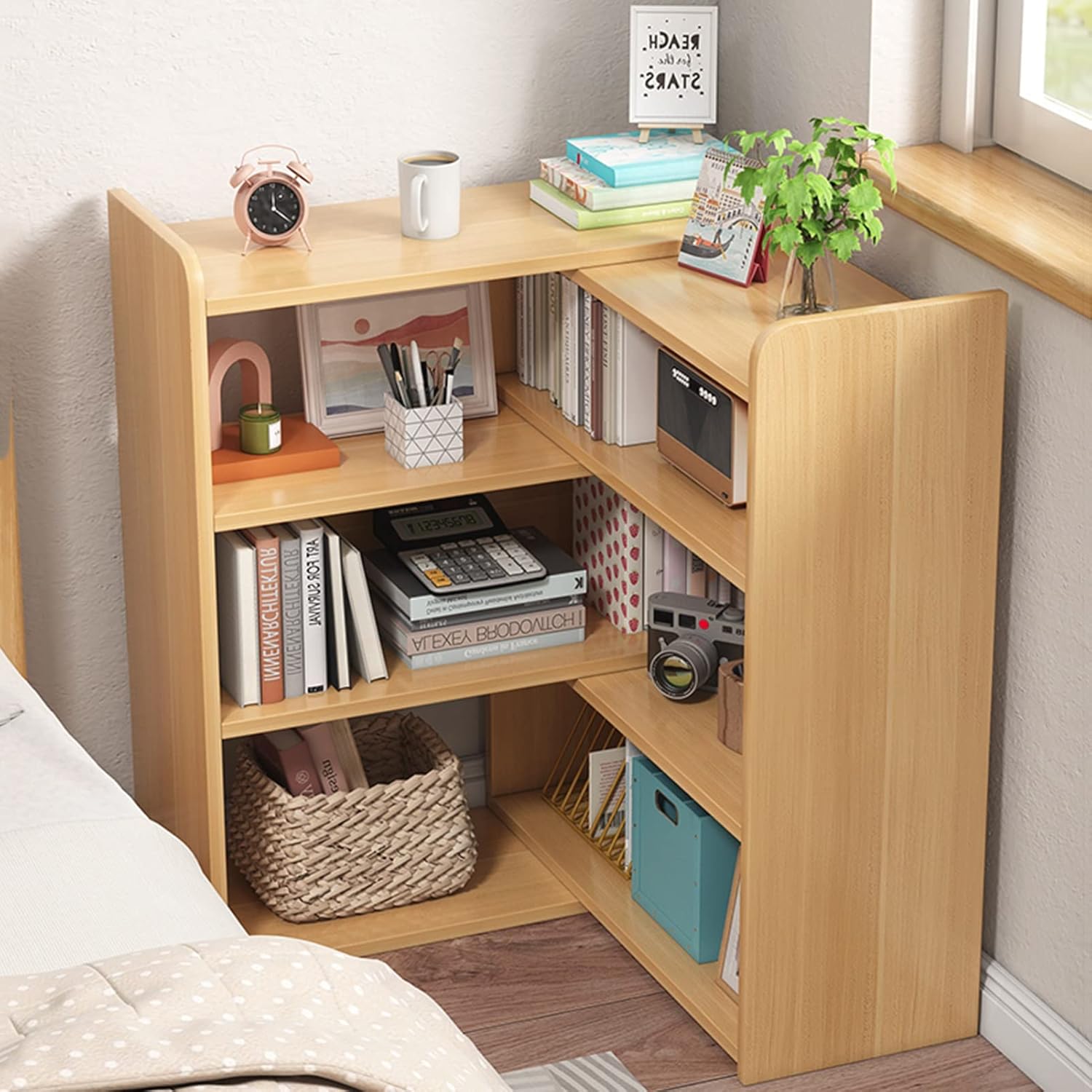 Amazon.com: BIFCIOFH Adjustable Extendable Bookshelves, 3 Tiers Corner ...
