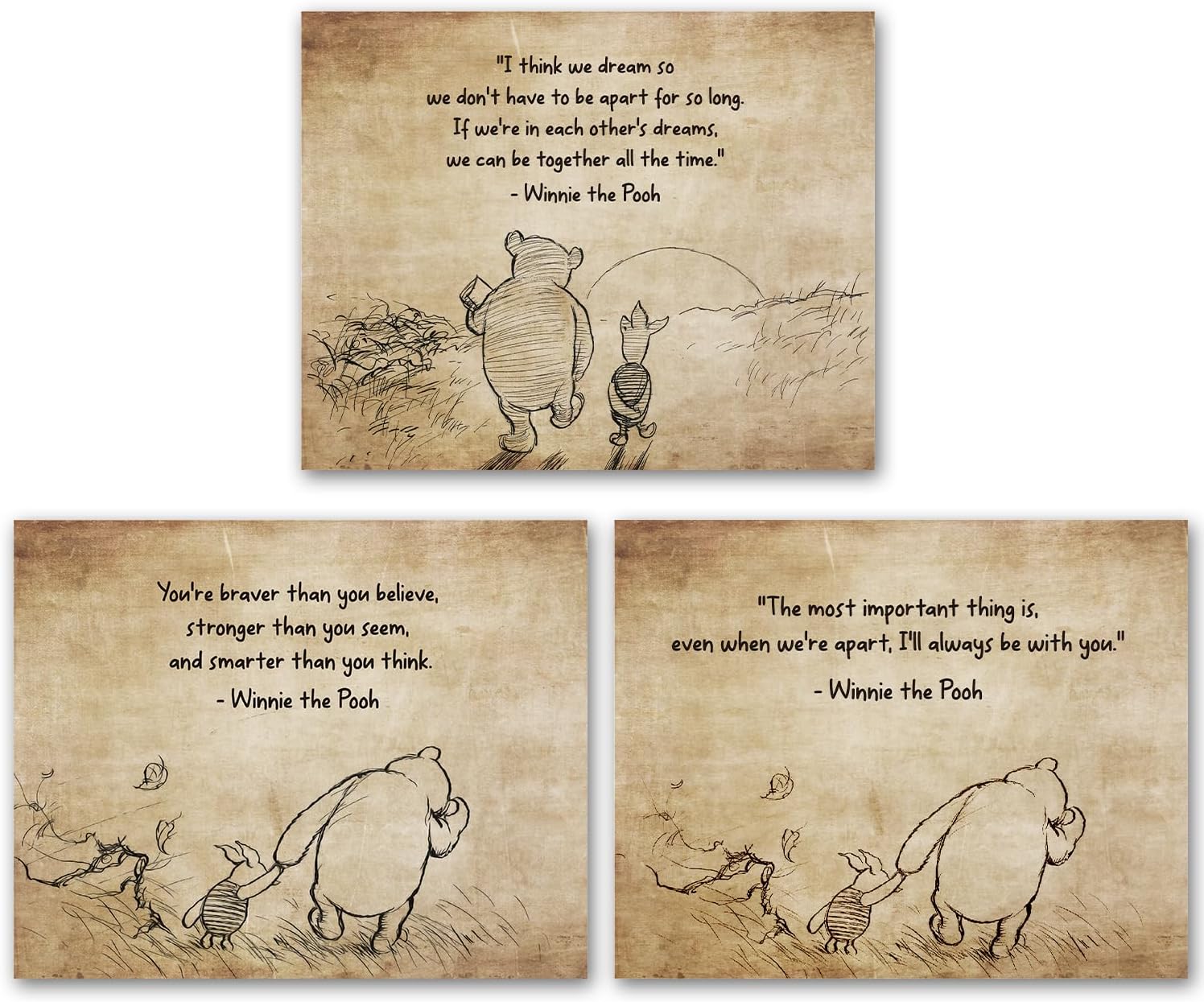 Winnie the Pooh Nursery Decor, Classic Winnie the Pooh Quote Poster ...