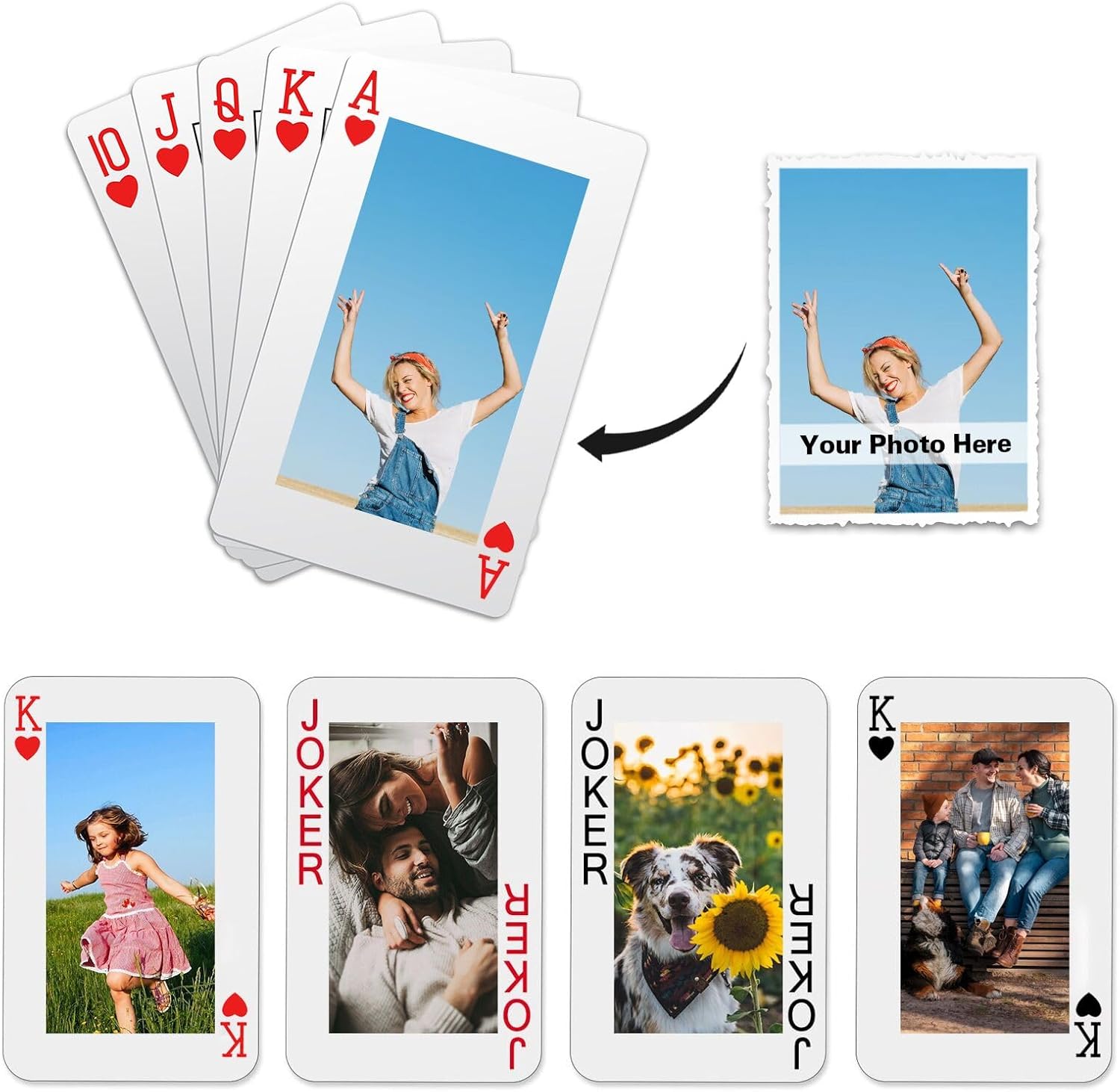 Amazon.com: EAQ Custom Playing Cards with Photo, Personalized Playing ...