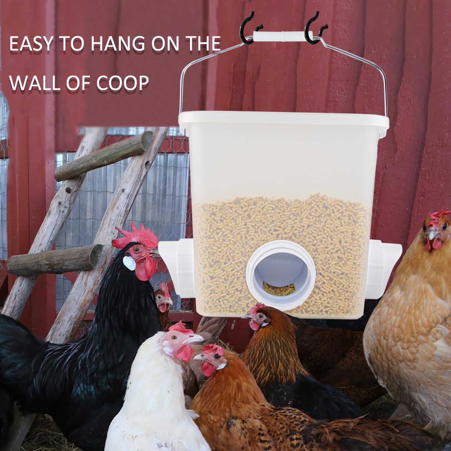 Automatic Chicken Feeder Chicken Feed Container Hanging Chicken Feeder ...
