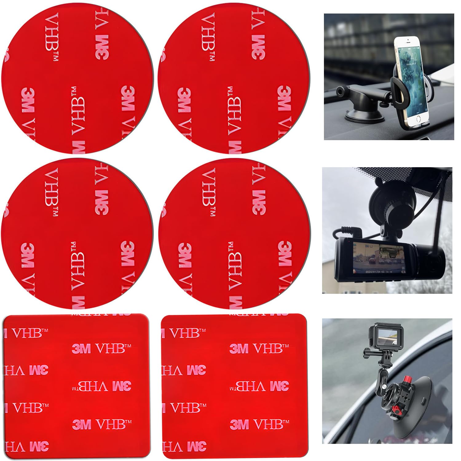 Amazon.com: Klarfschar Double Sided Sticky Pads,Car Dash Cam Adhesive ...