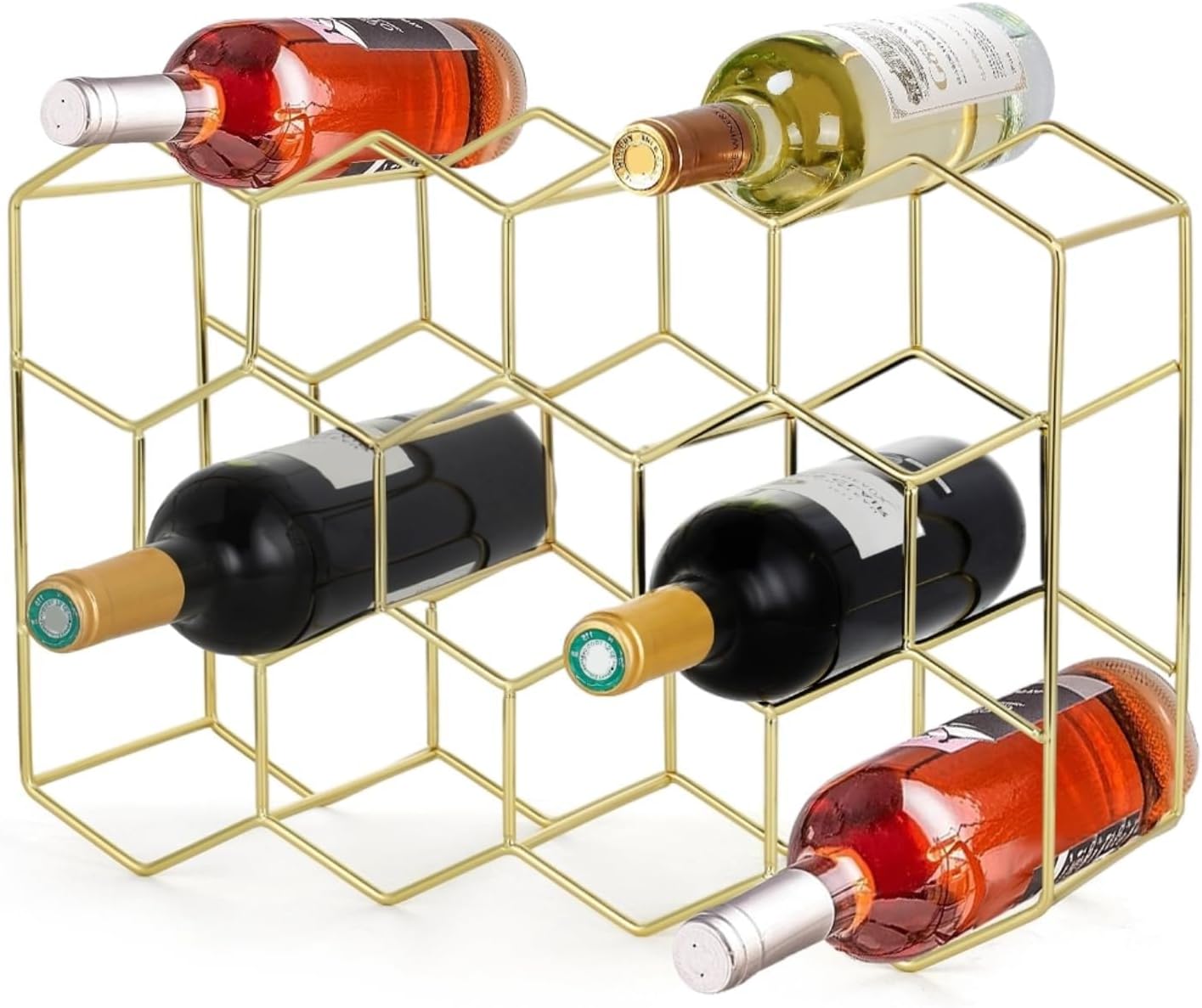 Amazon.com: Drincarier 14 Bottle Countertop Wine Rack - Freestanding ...