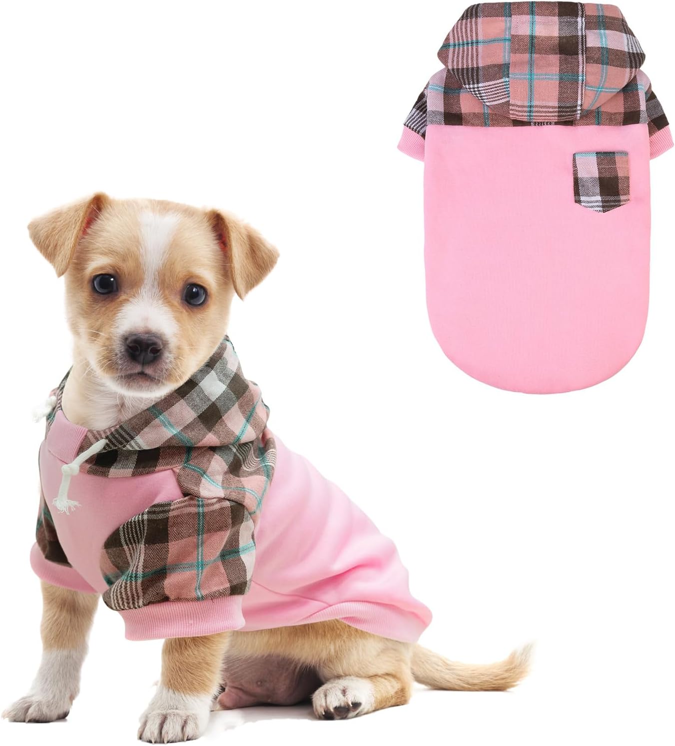 Amazon.com : K9meme Plaid Dog Hoodie for Small Medium Large Dogs,Warm ...