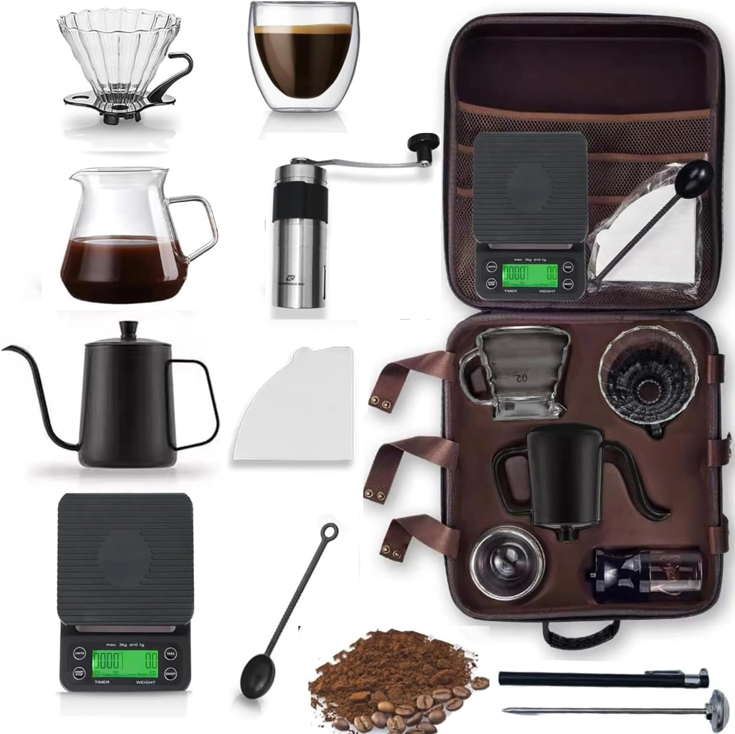 Coffee Maker Set, V60 Pour Over Drip Coffee Sets, Portable Coffee Kit ...