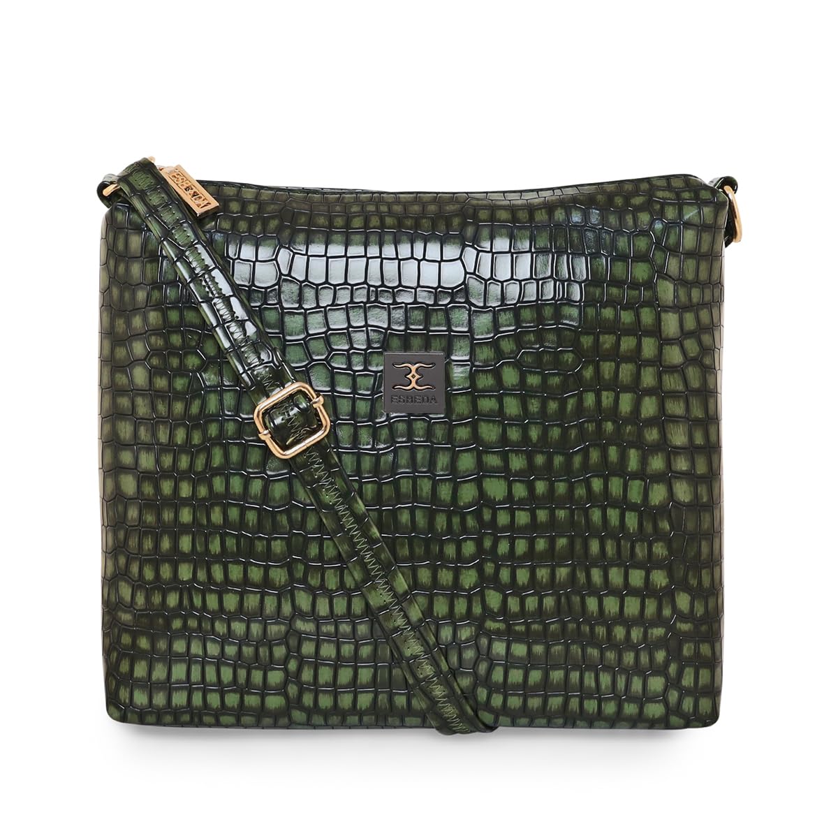 Buy ESBEDA Green Color Croco Texture Cross Body Slingbag For Women at ...