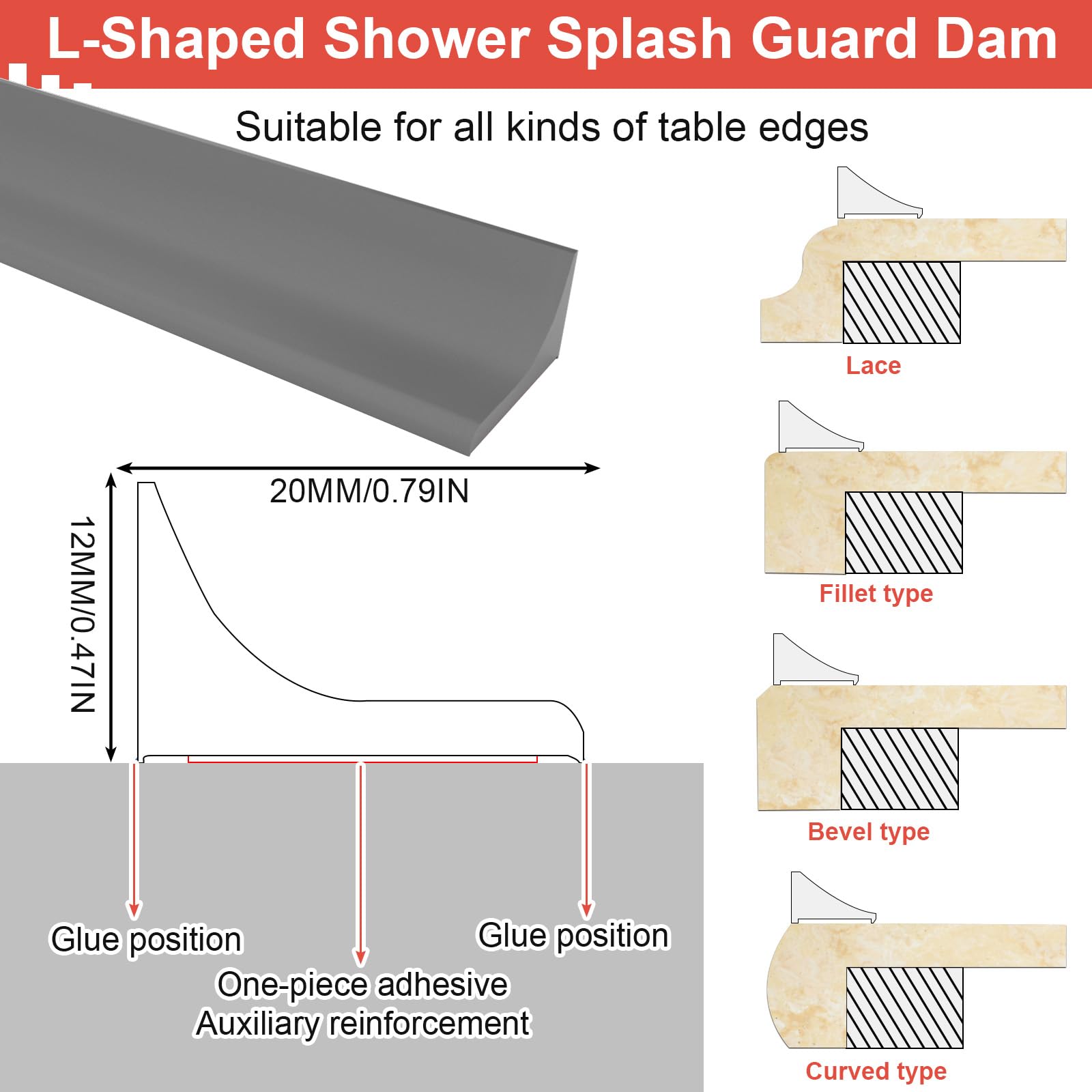 Snapklik.com : Jobon Collapsible Shower Threshold Water Dam Barrier ...