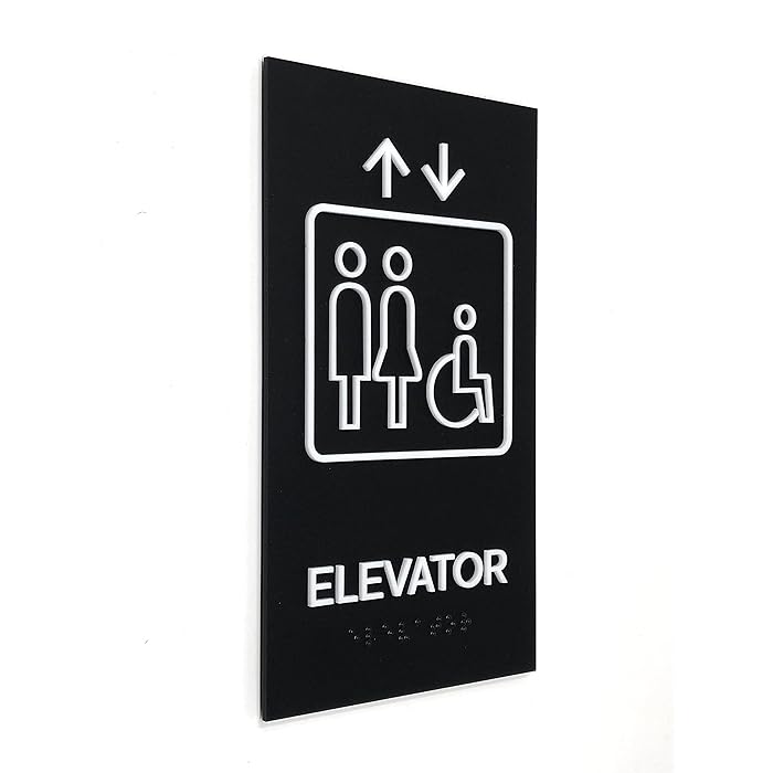 Buy Kubik Letters Elevator Sign, ADA Compliant Modern Design Door Sign ...