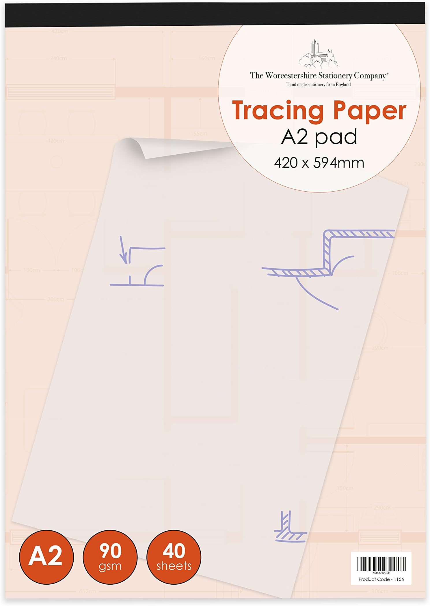 A1 Tracing paper pad, professional range, 40 sheets, 90gsm paper ...