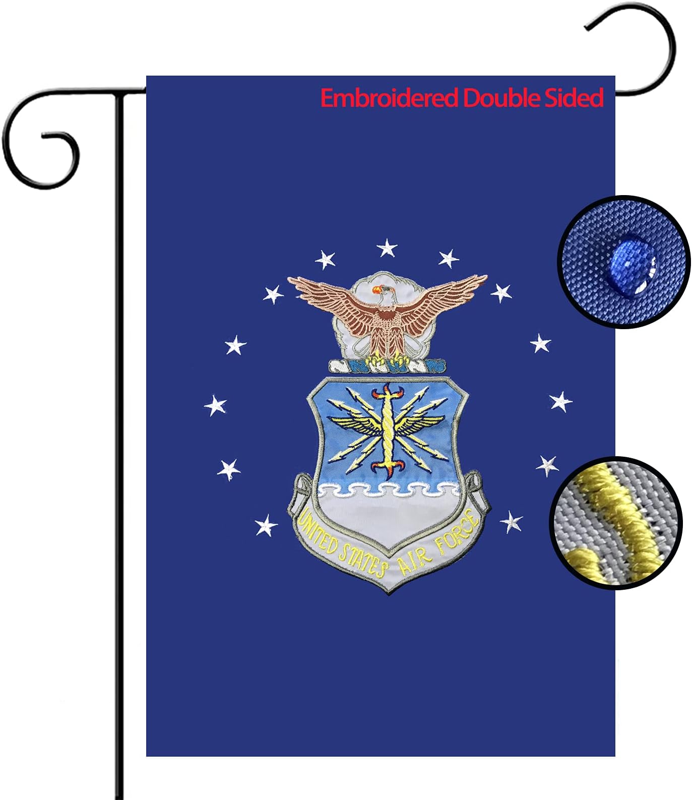 Amazon.com: In the Breeze U.S. Air Force Emblem Lustre Garden Flag ...
