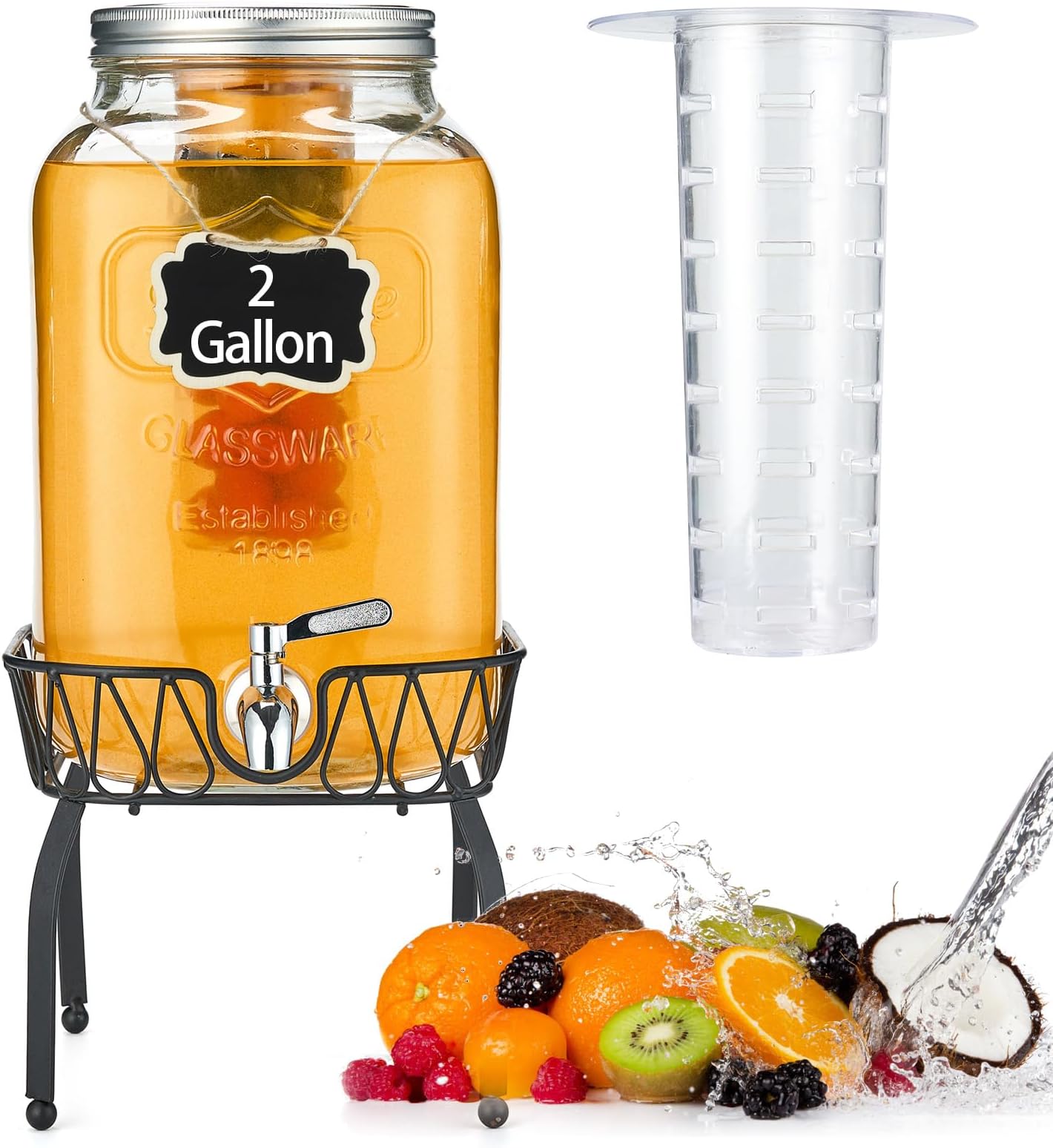 Amazon.com | Circleware Vintage Dots Beverage Dispenser with Metal ...