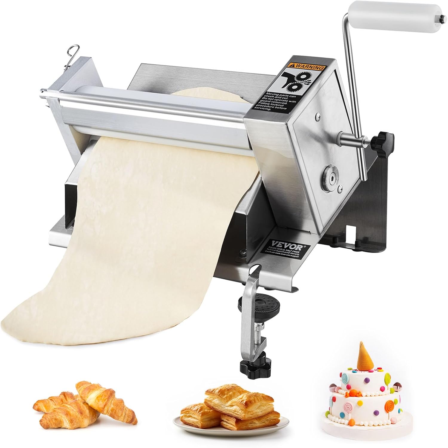 Amazon.com: VEVOR Manual Dough Sheeter Machine, Puff Pastry Sheeter and ...
